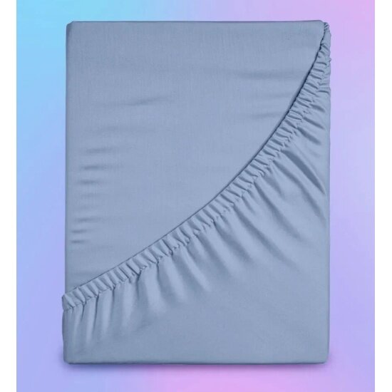 Простыня на резинке Uniqcute 220 Поплин, 160х200х25 Деним