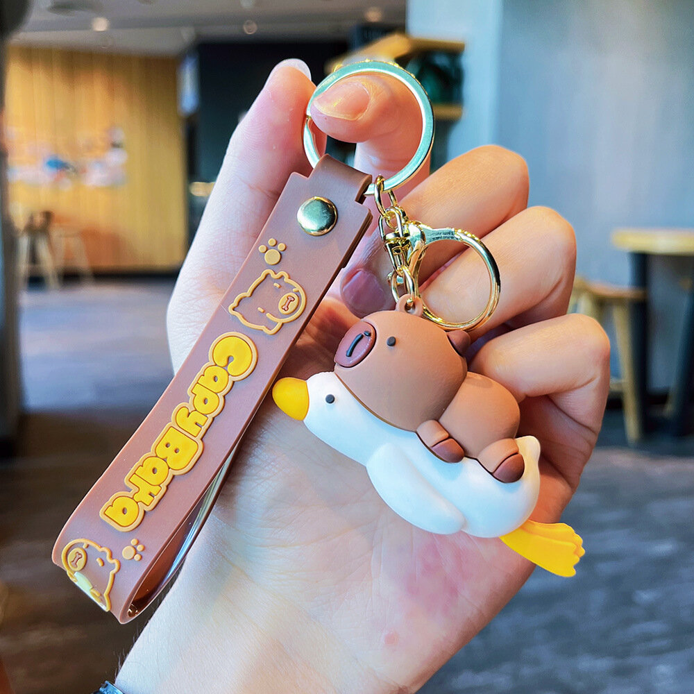 Креативный брелок для куклы из серии капибара, милый 3D брелок для капибары, подвеска для пары, подвеска для капибары, гусь, верблюд, капибара