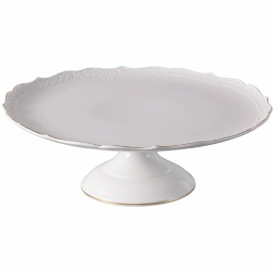 Тортовница Jewel Кружево 28 см, фарфор (ПС0010-14)