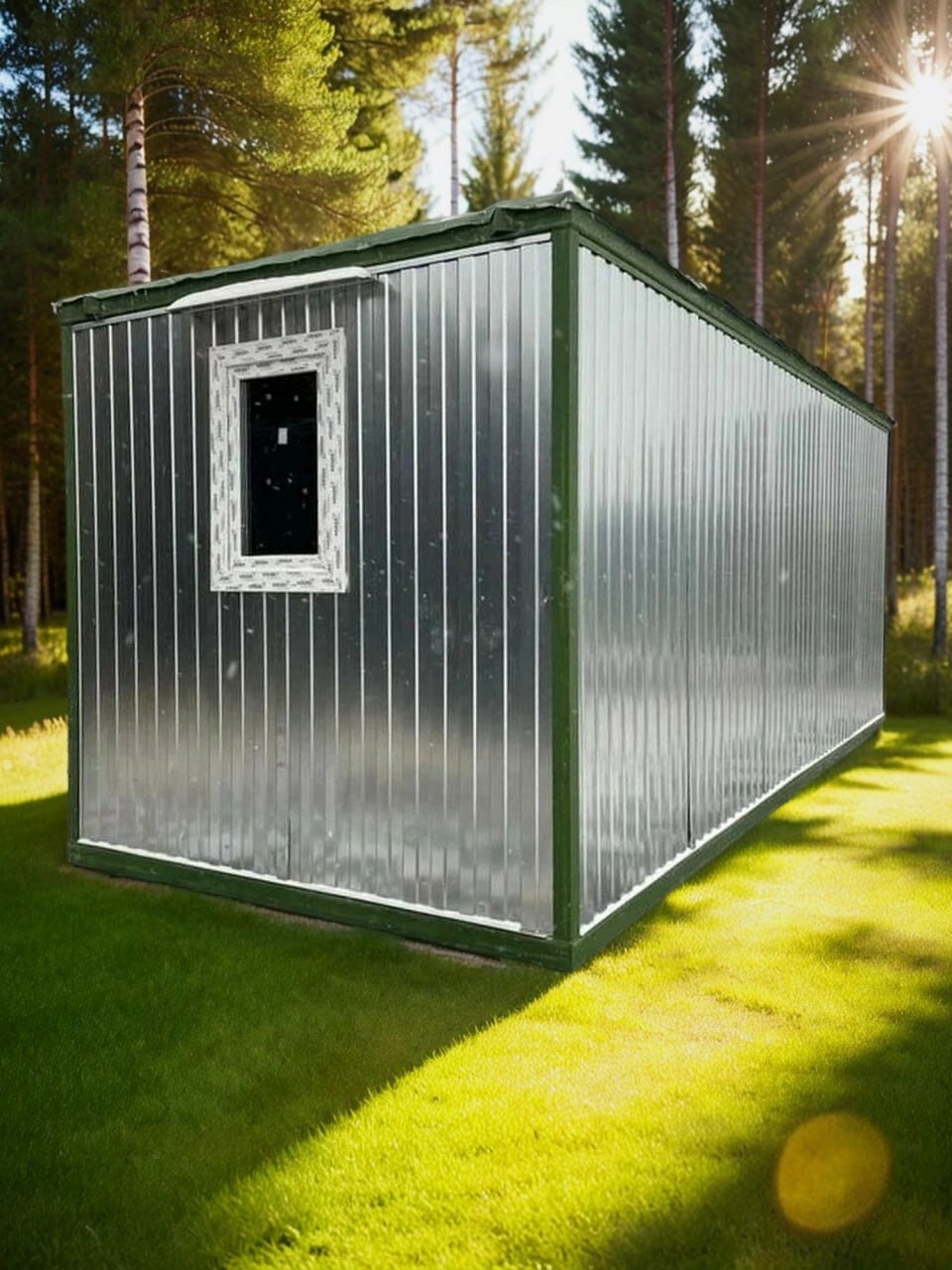 Хозблок бытовка для дачи утеплённая 5,85×2,4 м | Профлист + ОСБ, Электрика