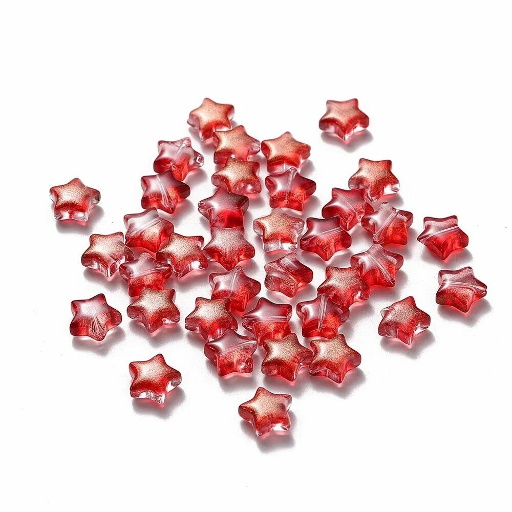 Бусины звезды звездочки глазурованных бусин 50 шт, размер 9.9х9.6 мм, сделанных своими руками.