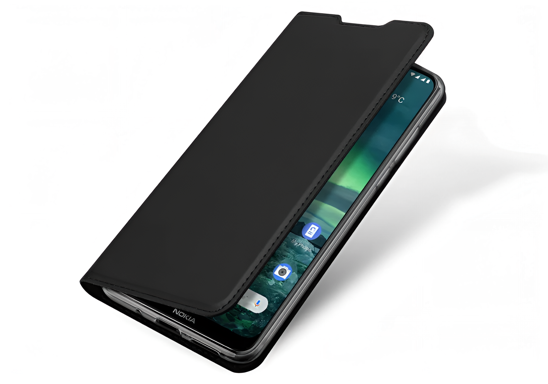 Чехол-книжка MyPads для Huawei Honor 20 Lite водоотталкивающий подставкой на жесткой металлической основе черный