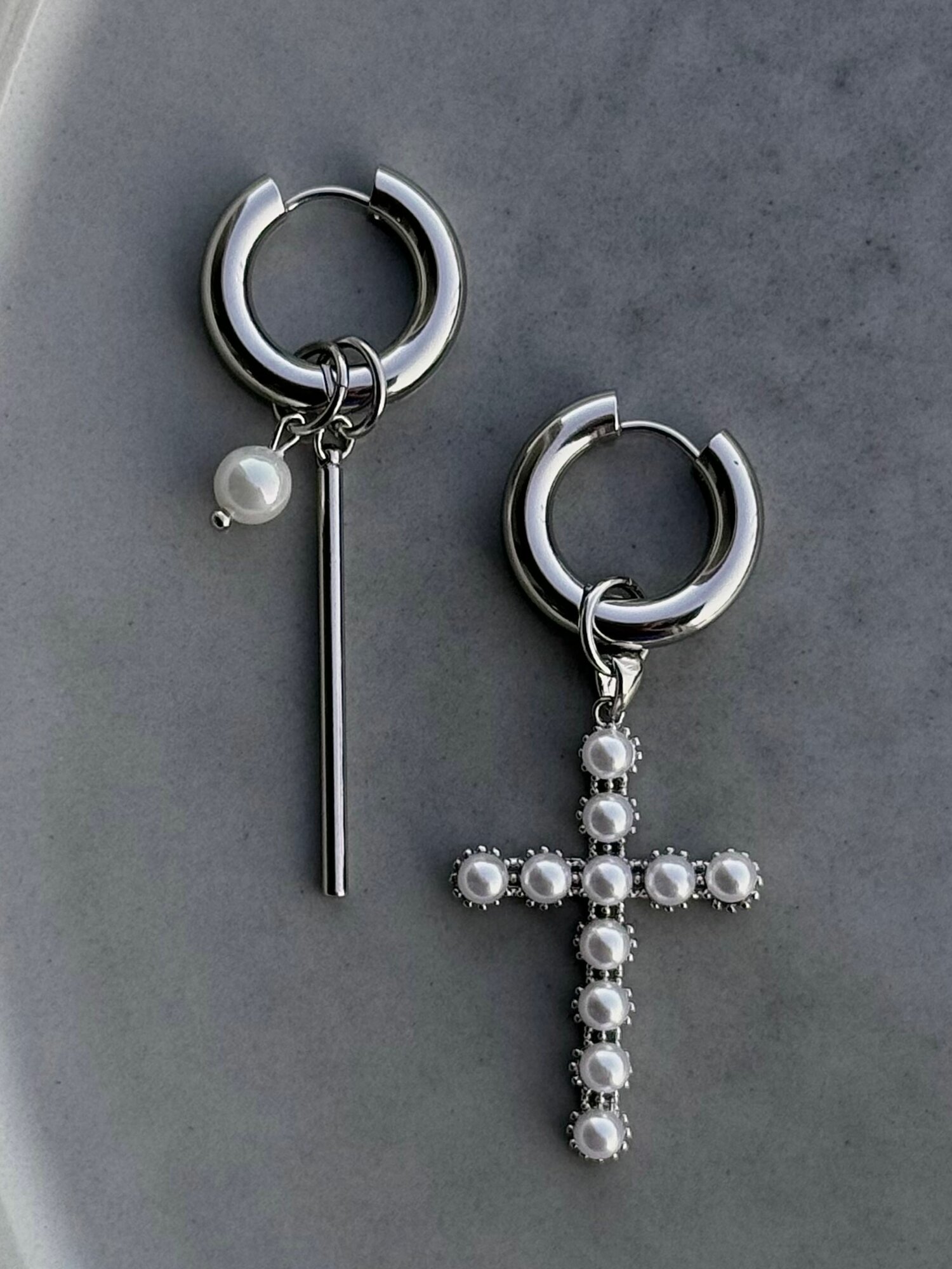 Серьги конго, жемчуг имитация