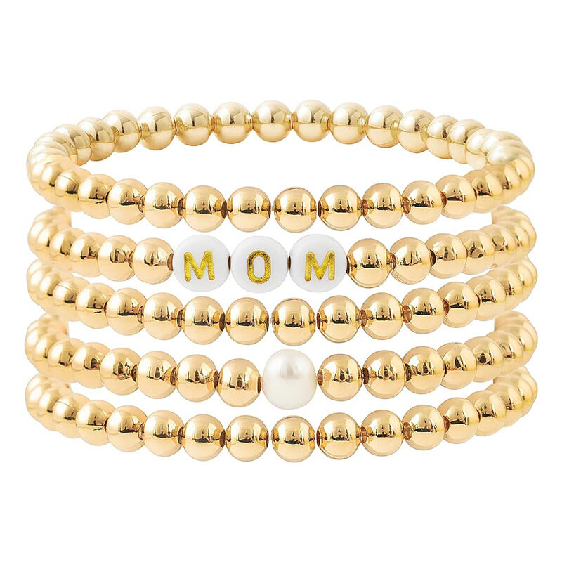 YMНабор браслетов Жемчуг мама Золотая буса День матери Любовь