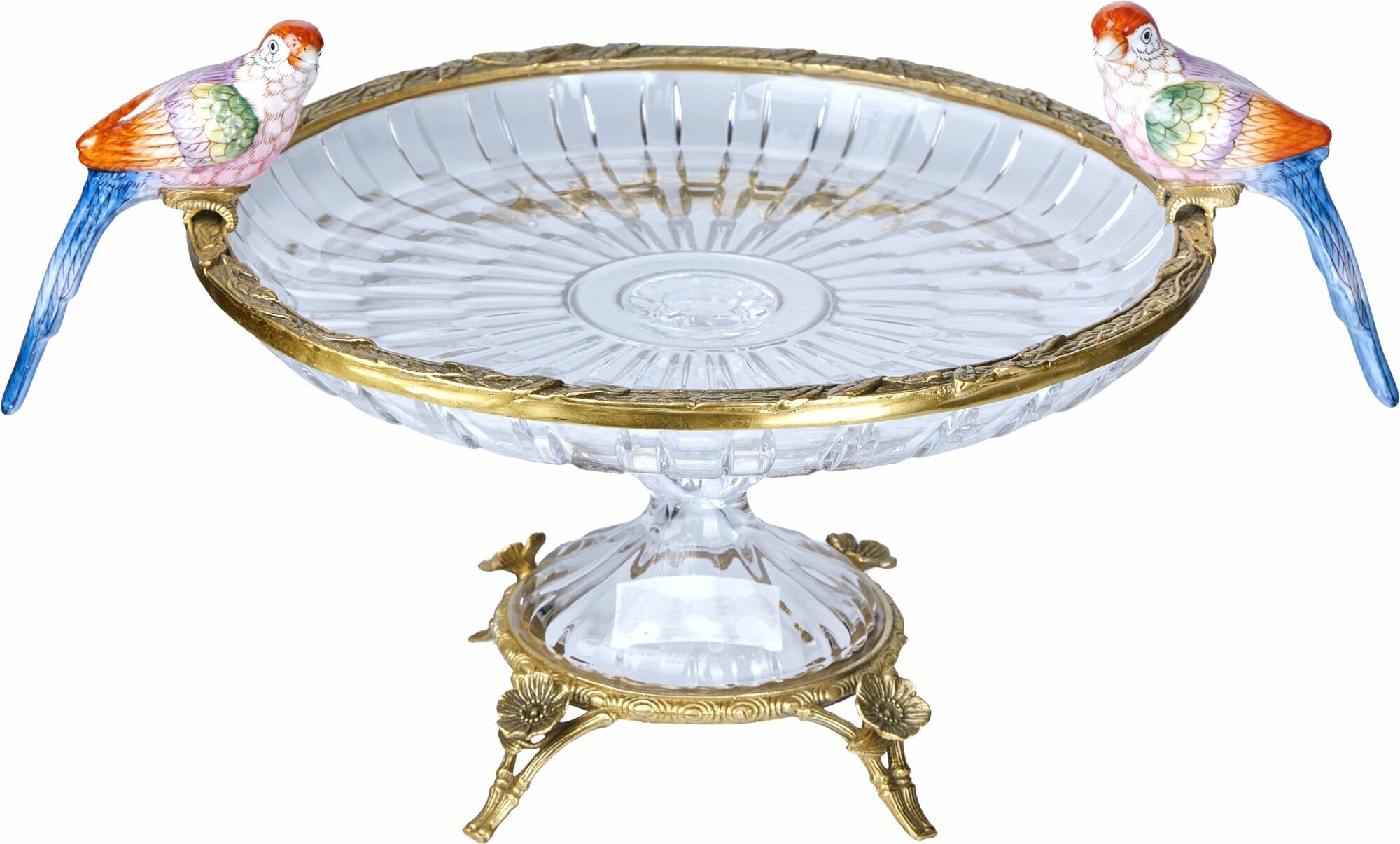 31G2731/HGL480/GLASS Чаша с птицами 38х31х24см, стекло, бронза, Glasar