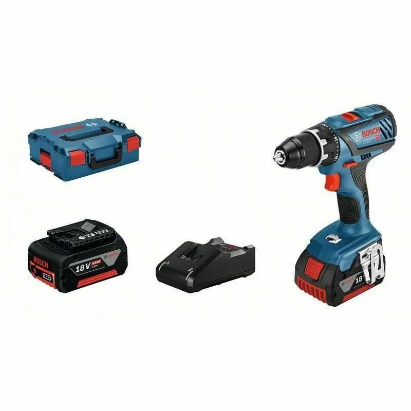 Дрель-шуруповерт Bosch GSR 18V-28, 2 x 4,0 Ah + L-Boxx (06019H410A)