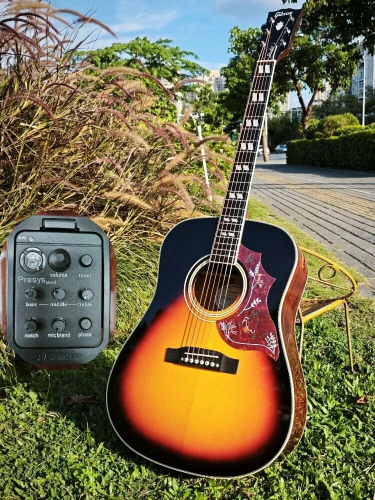 Звукосниматель для акустической гитары Gibson Hummingbird Звукосниматель для акустической гитары Gibson J730 Guitar +6 струн, красное дерево qin, 41