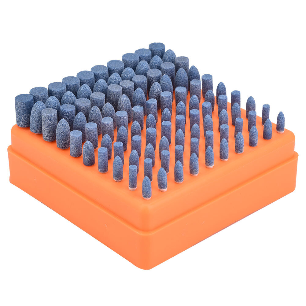 100шт Камень для полировки Головка шлифовальной диски Бурр Бит для шлифмашины Голубой Штанг диаметр 3мм