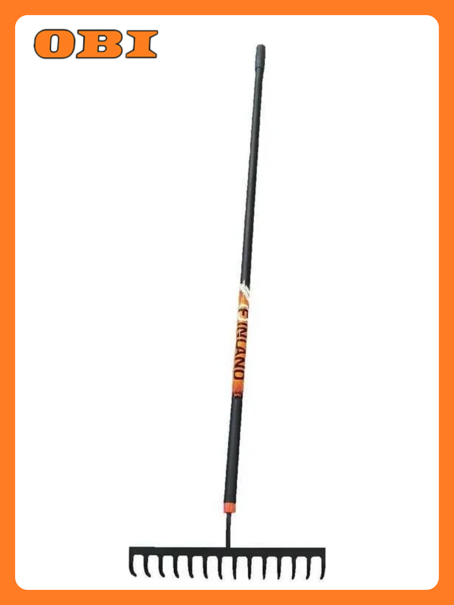 Грабли Finland Light 2335, 14 зубцов, алюминиевый черенок, черные/оранжевые