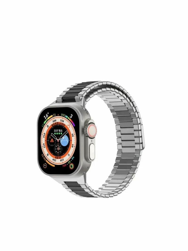 Магнитный ремень из нержавеющей стали для Apple Watch Series 9 8 7 45мм 44мм для Iwatch Ultra 49мм