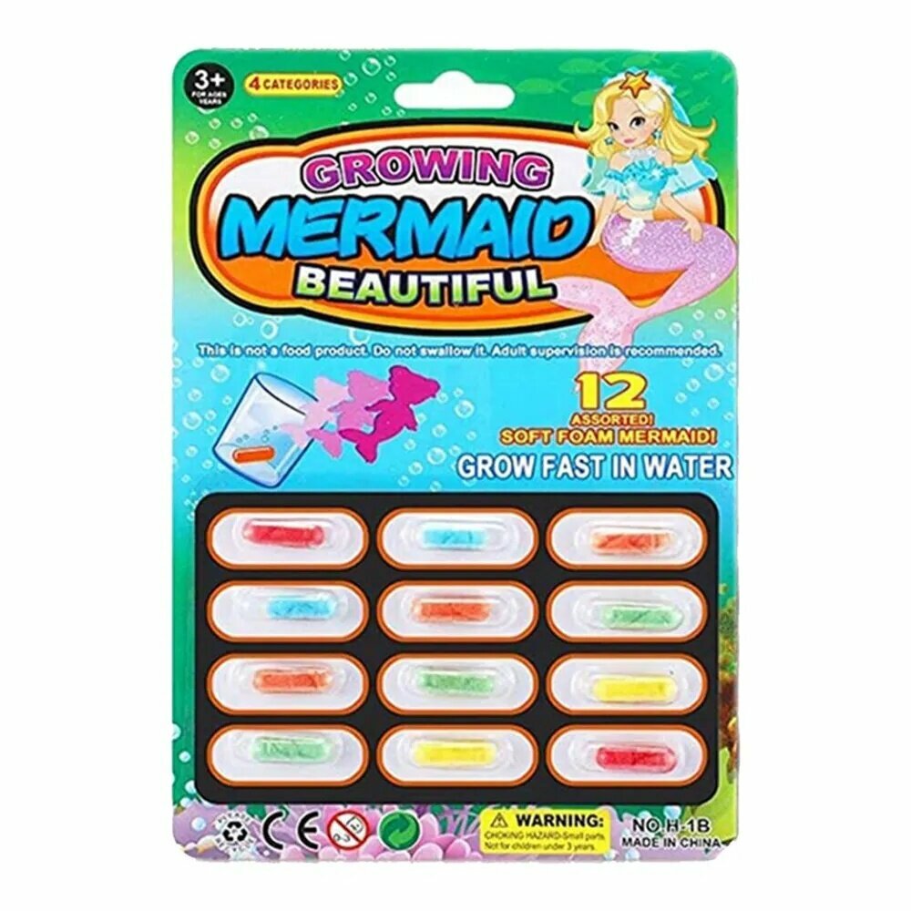 (1 штука) Резиновая игрушка-таблетка для расширения-Русалка