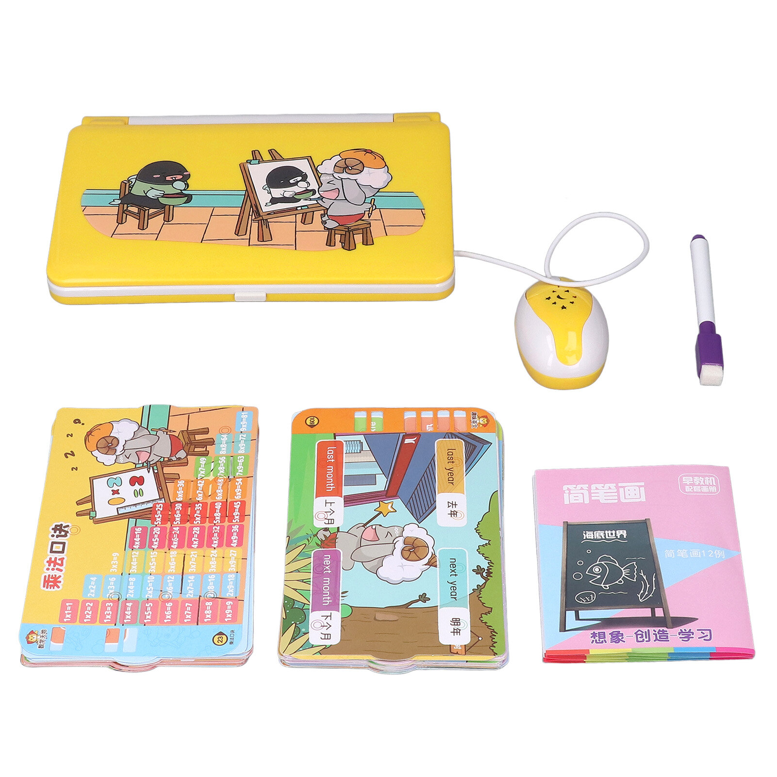 Детский обучающий ноутбук со звуковыми эффектами, обучающий английскому языку, математике и орфографии для дошкольников (мальчиков и девочек).