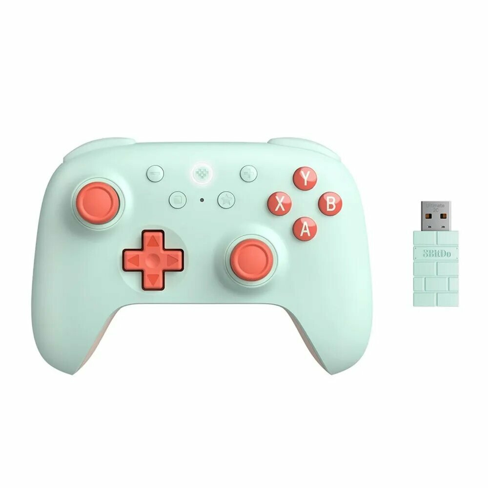 Игровой контроллер 8BitDo для ПК Steam Deck Raspberry Pi оранжевозеленый