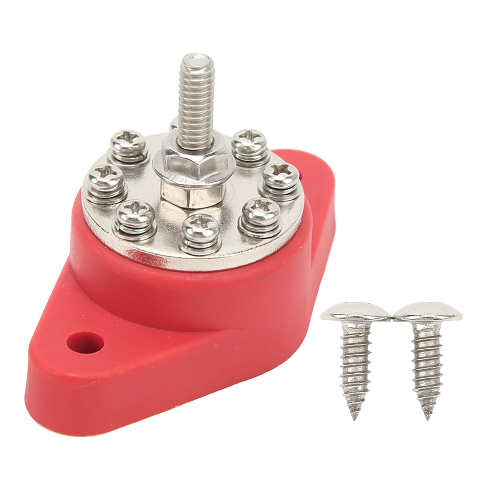 Распределительный блок питания с 8 клеммами 1/4 дюйма M6, универсальная шина для морских судов, лодок, автодомов и грузовиков, 12–48 В.