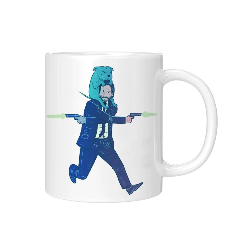 Кружка «Джон Уик» с Кейану Ривзом, кофейная чашка, креативная чашка для завтрака, подарок в стиле Ins Белый