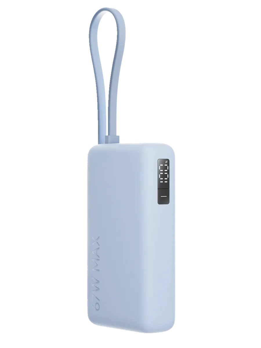 Внешний аккумулятор 67W Power Bank Ice Blue, 20000 mAh, голубой, с кабелем