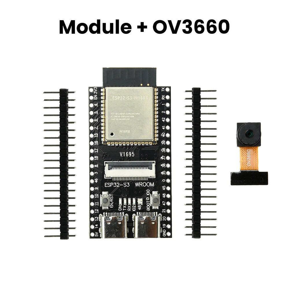 Модуль Wi-Fi Bluetooth ESP32-S3 Ziqqucu with OV3660