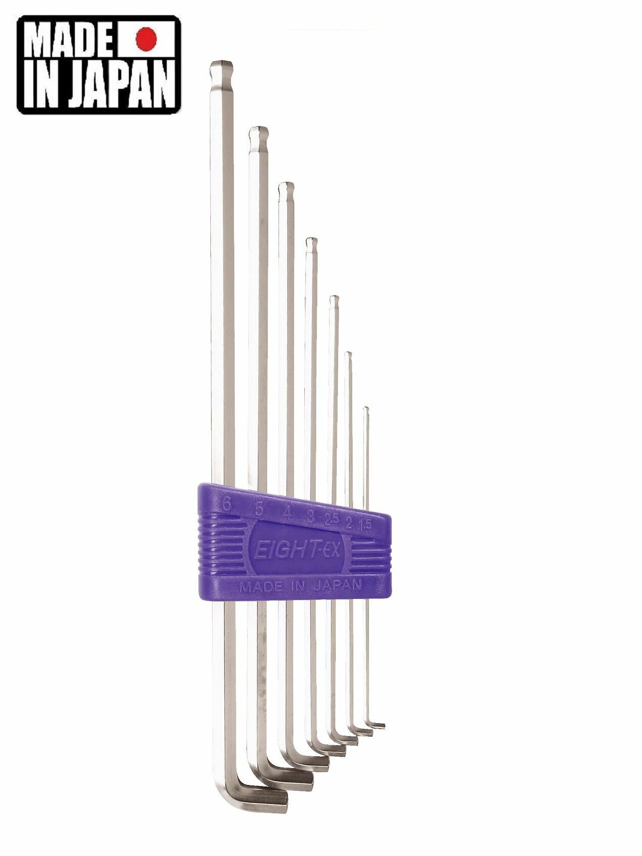 Укороченная головка. Сделано в Японии набор профессиональных шестигранных ключей EIGHT-EX TTS-7 HEX+BallpointHex