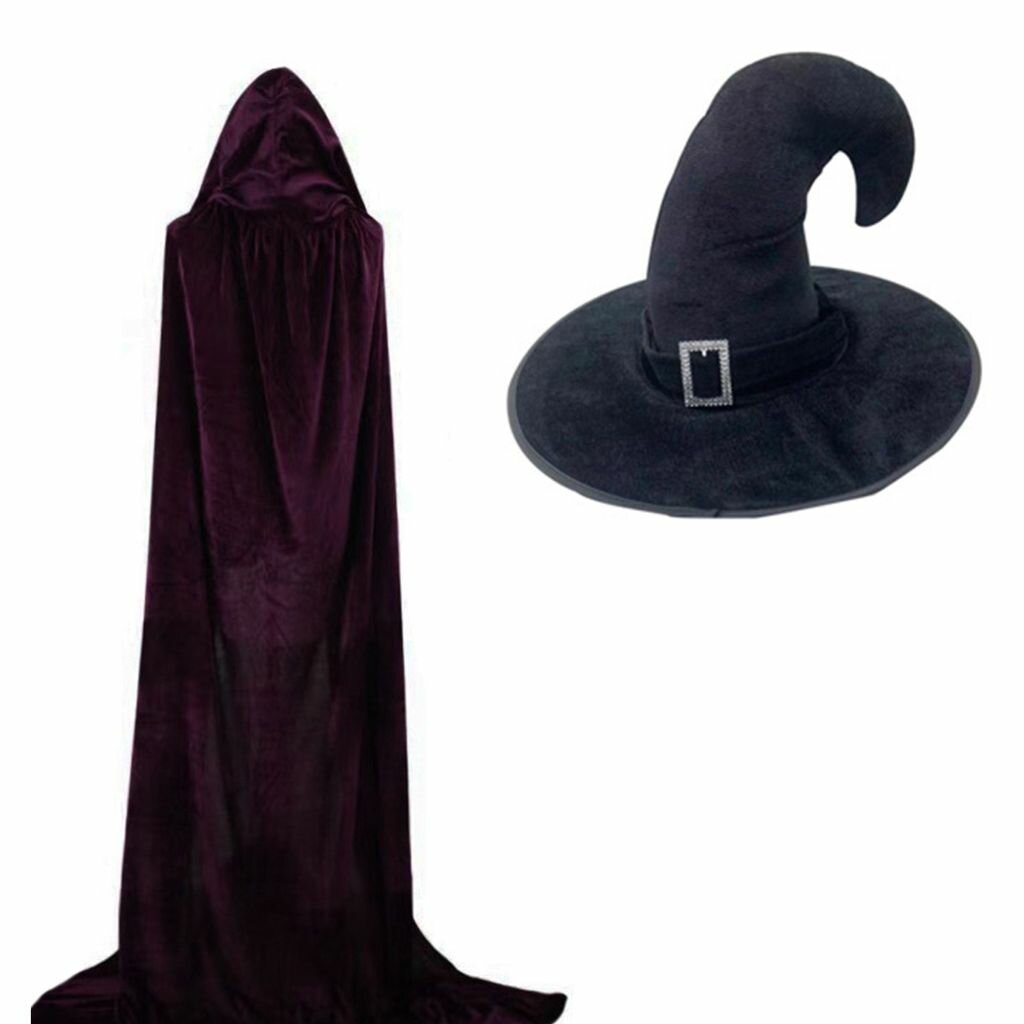 Костюм ведьмы с плащом и аксессуарами для Хэллоуина