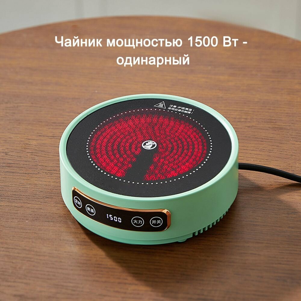 Электрическая индукционная плита с инфракрасным нагревом, многофункциональная, Круглая форма, Горелка для приготовления супа и рагу, зеленый