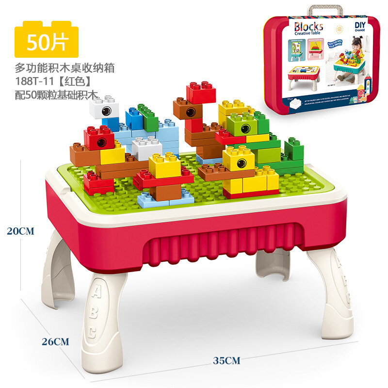 Многофункциональный стол-конструктор 3-в-1: доска для рисования, стена из конструктора, письменный стол-татами для мальчиков и девочек 3-6 лет.