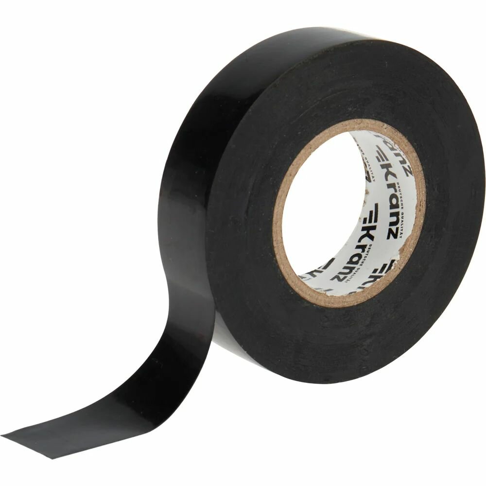 Профессиональная изолента ПВХ KRANZ 0,18х19 мм, 20 м, черная KR-09-2806