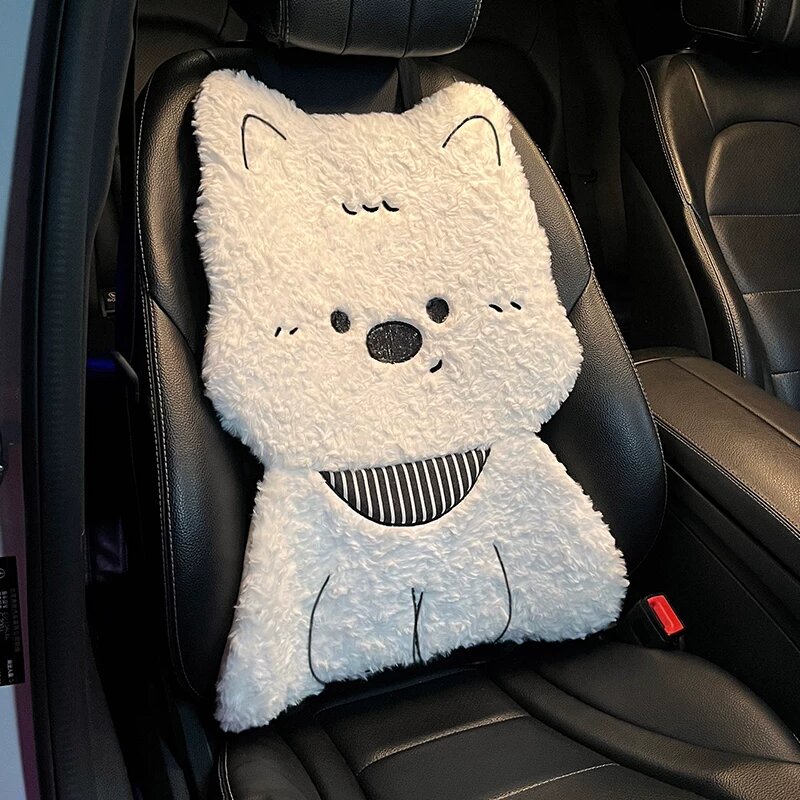 Зимняя накидка на автомобильное сиденье, плюшевая, теплая, женская, с мультяшным рисунком, милый узор «Вест Хайленд»,