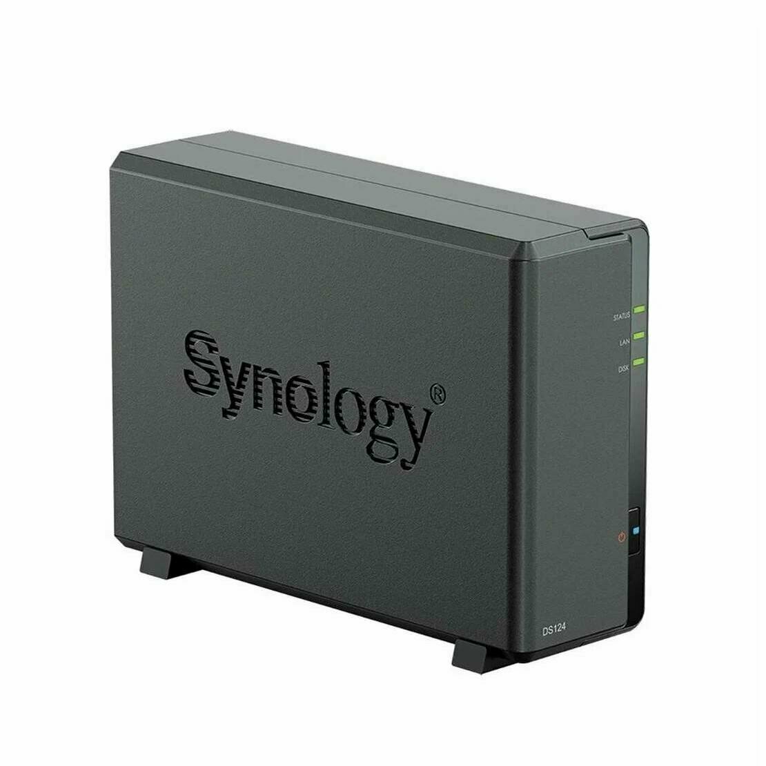 Система хранения данных Synology DS124 QC 1.7GhzCPU/1Gb/upto 1HDDs/SATA, черный