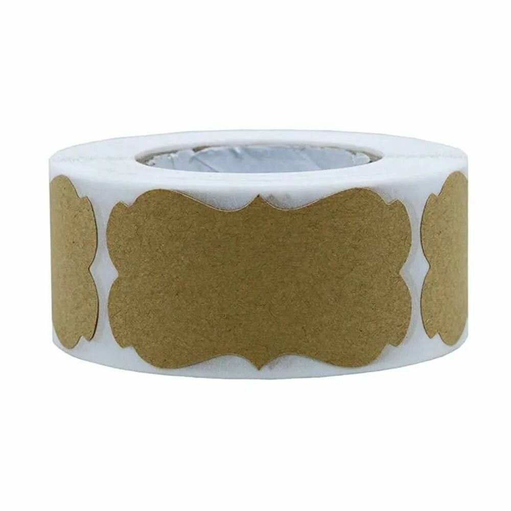 Пустые самоклеящиеся этикетки для подарков, крафтовые наклейки для декора подарочных пакетов, 300 шт. на рулоне, для выпечки и праздников