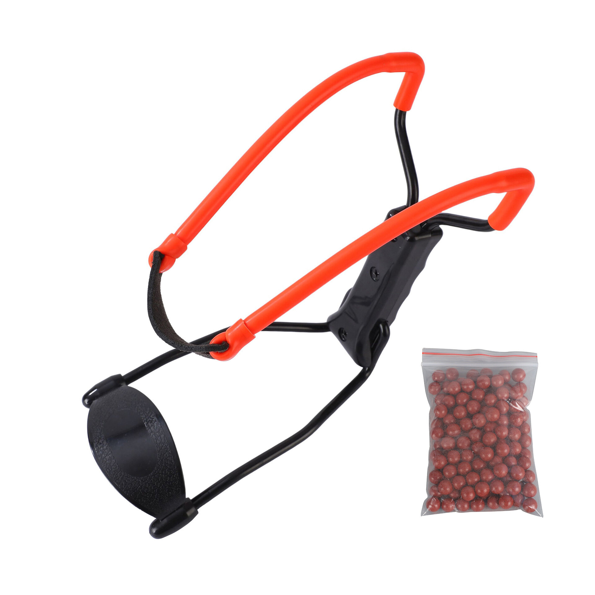 Кросс-бордер с кронштейном рогатки, высокопрочная складная поддержка локтя, черная ручка, защита запястья, круглая кожаная рогатка для взрослых