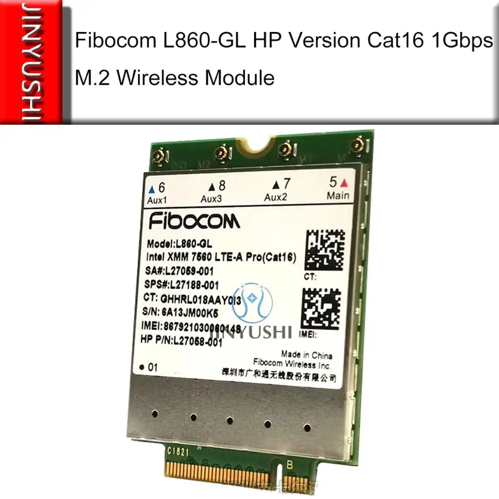 Fibocom L860-GL XMM 7560 LTE-A Pro cat16 1 Гбит/с SPS # L27188-001 беспроводной модуль WWAN для HP Elitebook X360 830 840 850 G6