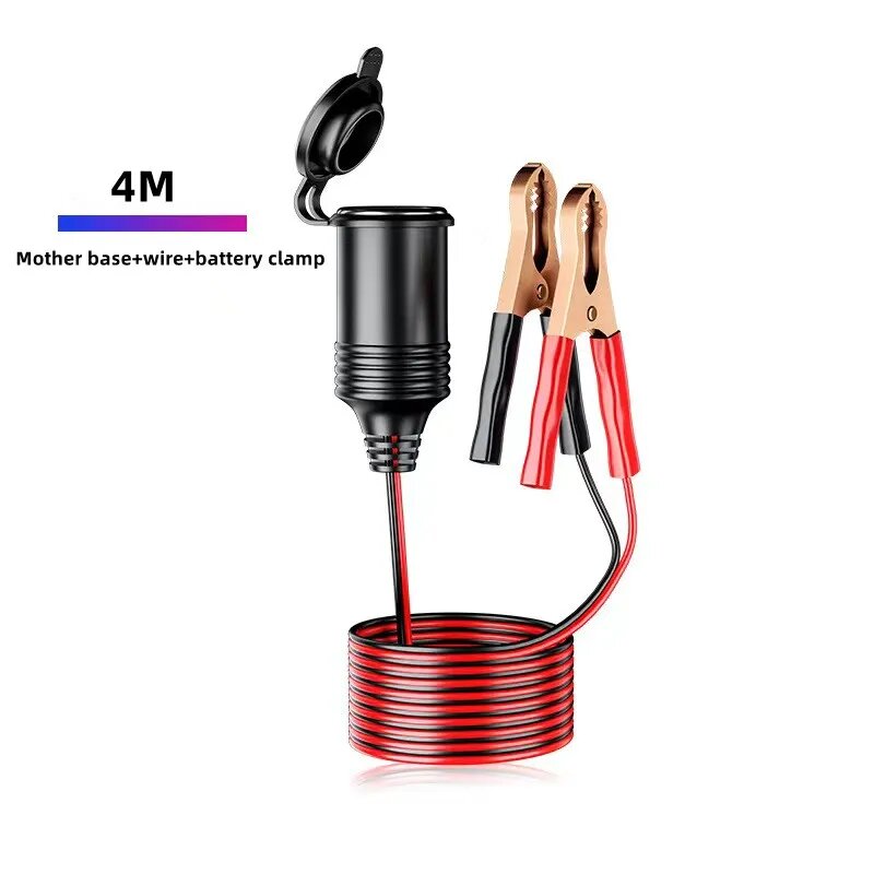 Автомобильная вилка, адаптер для прикуривателя, шнур питания, зажим «крокодил», 12/24 В, штекер, адаптер, удлинитель шнура питания Y8-4m