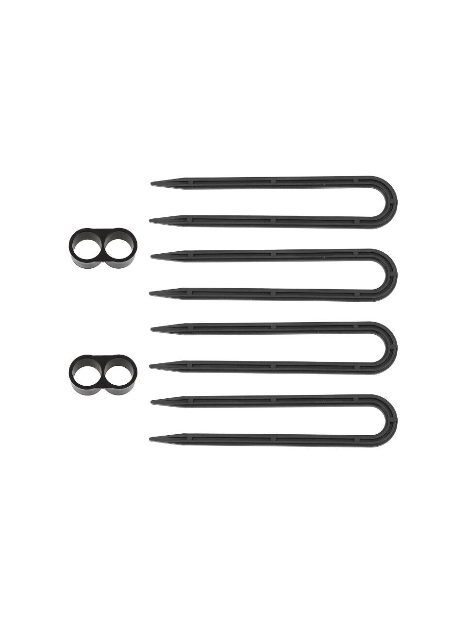 Набор капельного полива Жук №5: 4 прижима, 2 зажима шланга, фиксаторы системы орошения внутри теплицы или сада