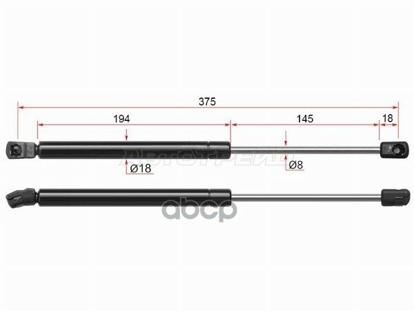 Амортизатор крышки багажника Volkswagen Passat 05-11 (Справа=Слева) Sat арт. ST-3C5827550B