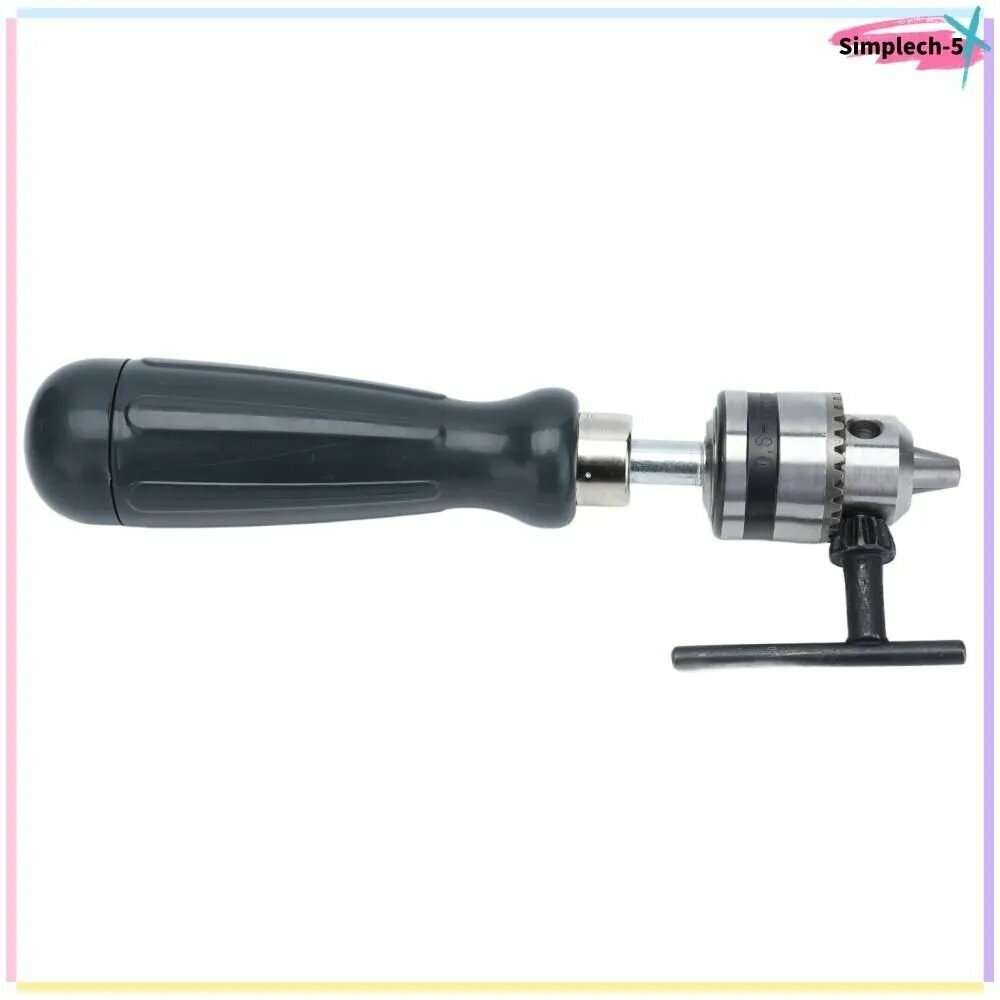 Ручная дрель, с зажимом и 5 сверлами, для работы с пластиком и деревом