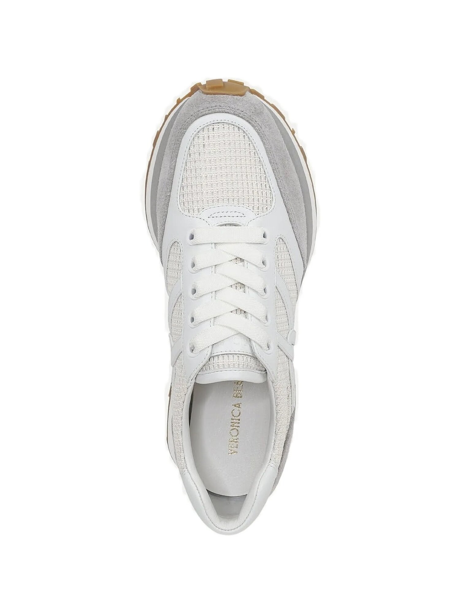Кроссовки Veronica Beard Grey panelled trainers, размер 9.5, бежевый/белый — фото 1