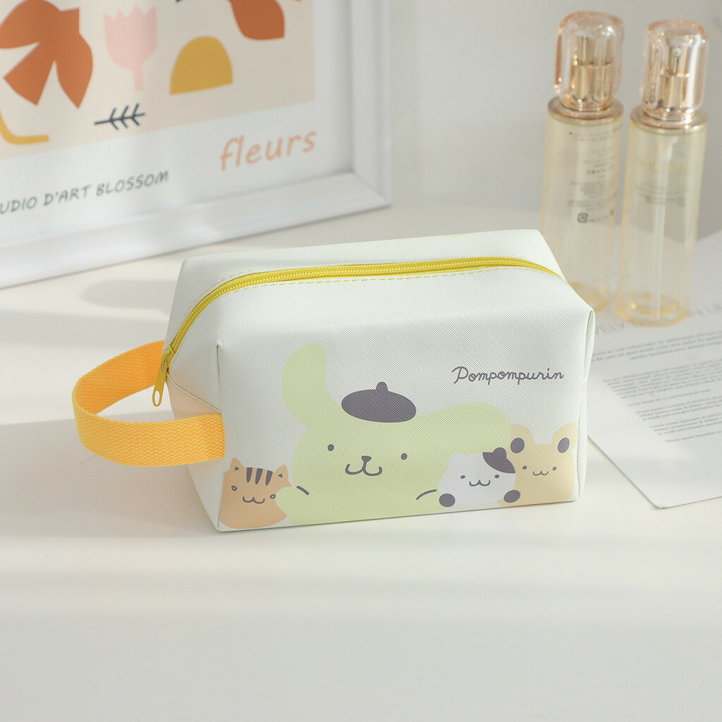 Polka dots pochacco head travel storage bag pu compact multise в путешествие для косметики и канцелярии pudding sticker