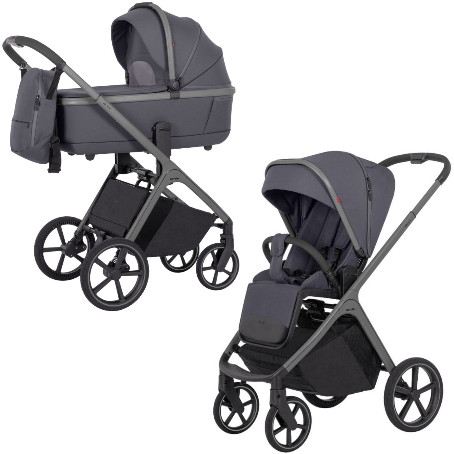 Коляска 2 в 1 CARRELLO Vector CRL-6550 Landscape Grey, всесезонная, серый