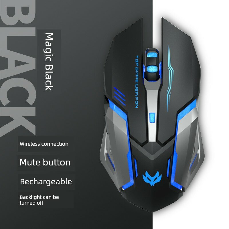Беспроводная Bluetooth-мышь, перезаряжаемая, бесшумная, светящаяся, для девочек, для игр, для офиса, для ноутбука, для