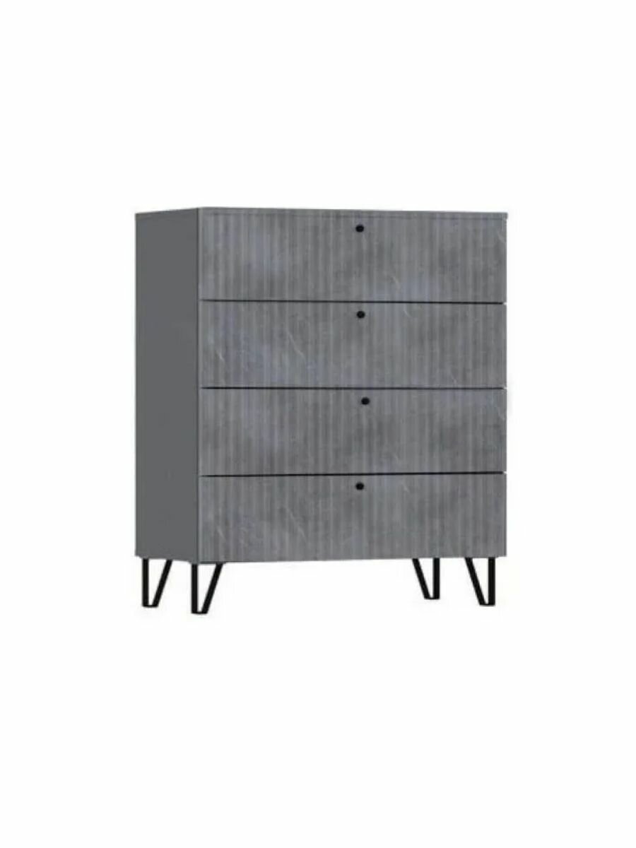 Комод Оливия МДФ/ЛДСП 852х1018х446, Графит/Мрамор Глянец, с выдвижными ящиками, для дома, для дачи, МИФ