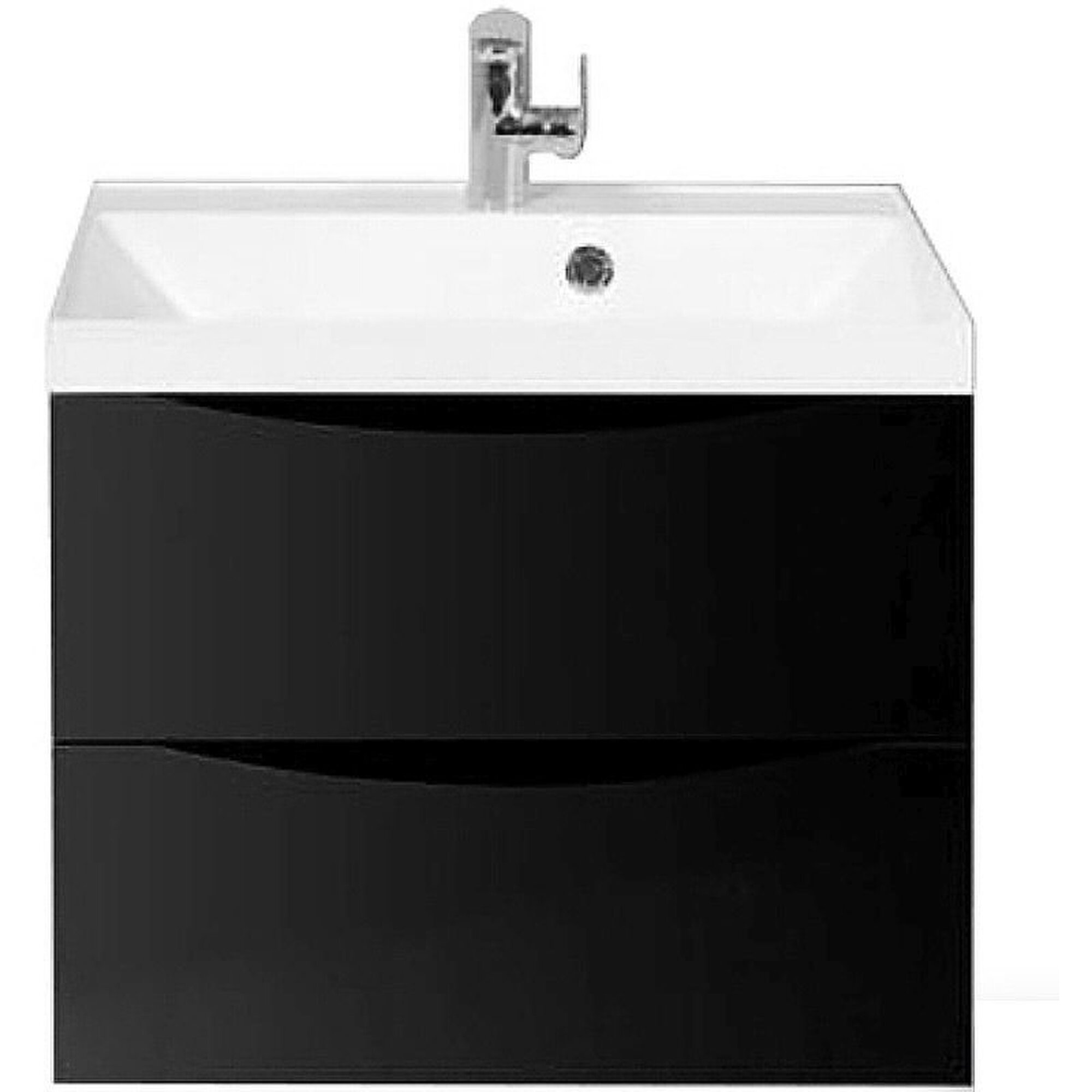 База под раковину подвесная BelBagno MARINO с двумя выкатными ящиками Nero Lucido 600x450x500 MARINO-600-2C-SO-NL-P