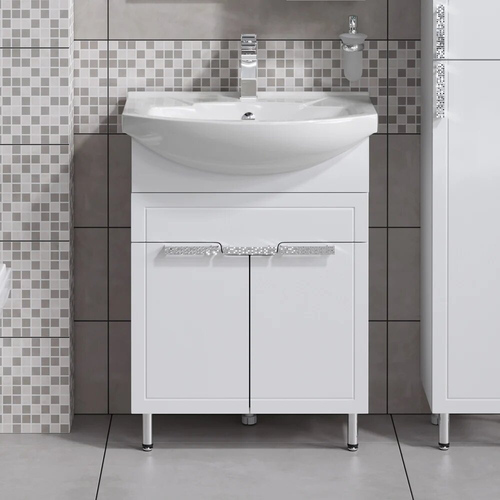 Тумба ALAVANN Vittoria ALV0208001, белая, с доводчиком, 65 см
