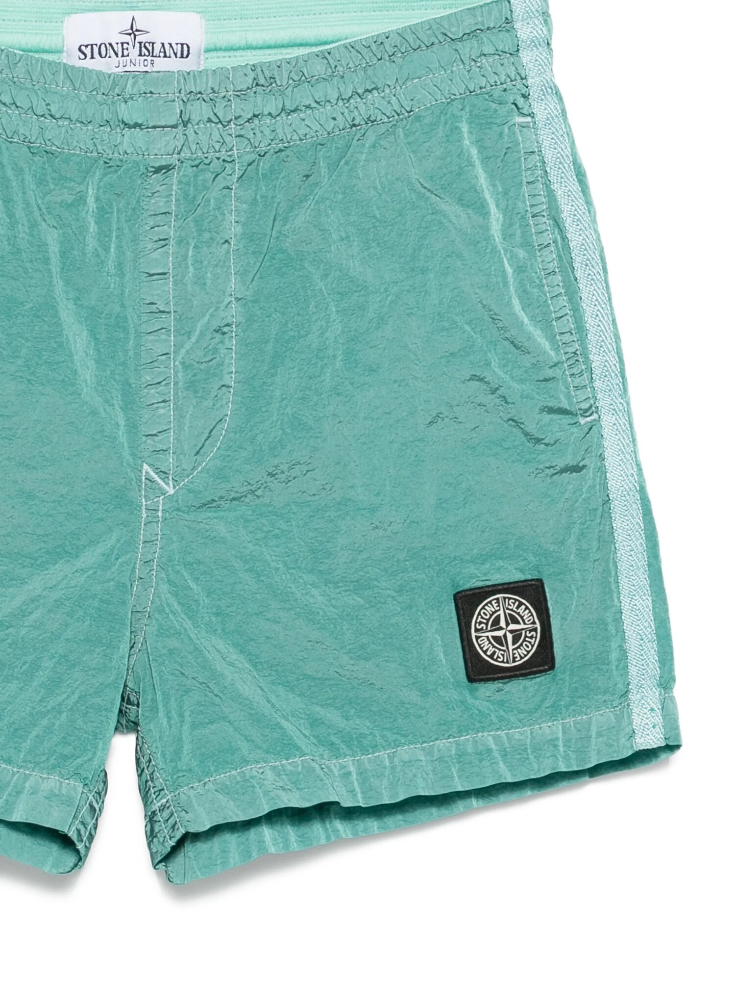 Купальник Stone Island Side-stripe logo patch swimwear, размер 8 лет, зеленый, — фото 1