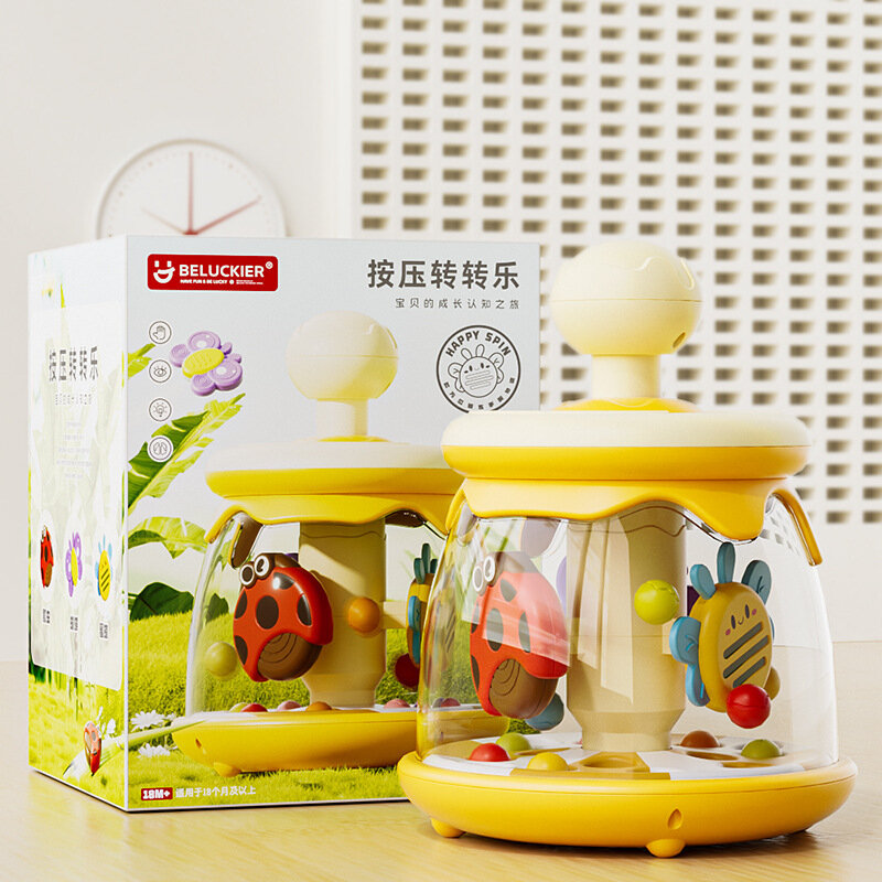 Детская игрушка с насекомыми, пресс и вращающийся прыгающий мяч, веселая вращающаяся игрушка для раннего развития детей от 6 месяцев до 1-2 лет