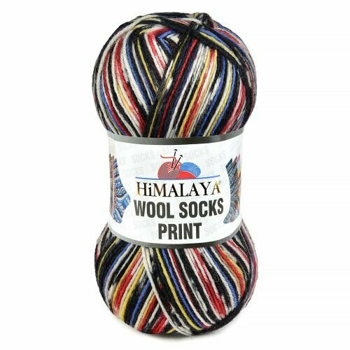 Пряжа Himalaya Wool Socks print S54-04 ( 1 моток, 100г/400м)