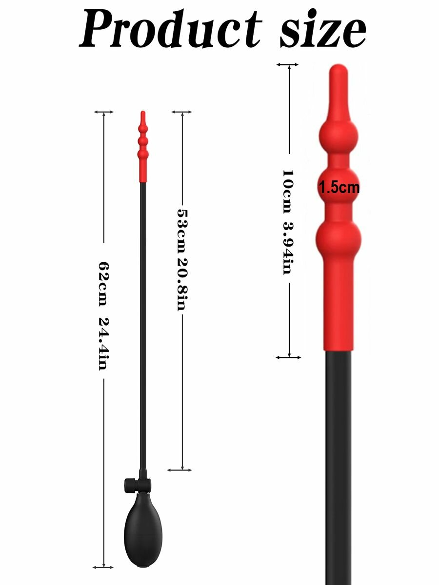 Надувной красный анальный расширитель с грушей, 6см