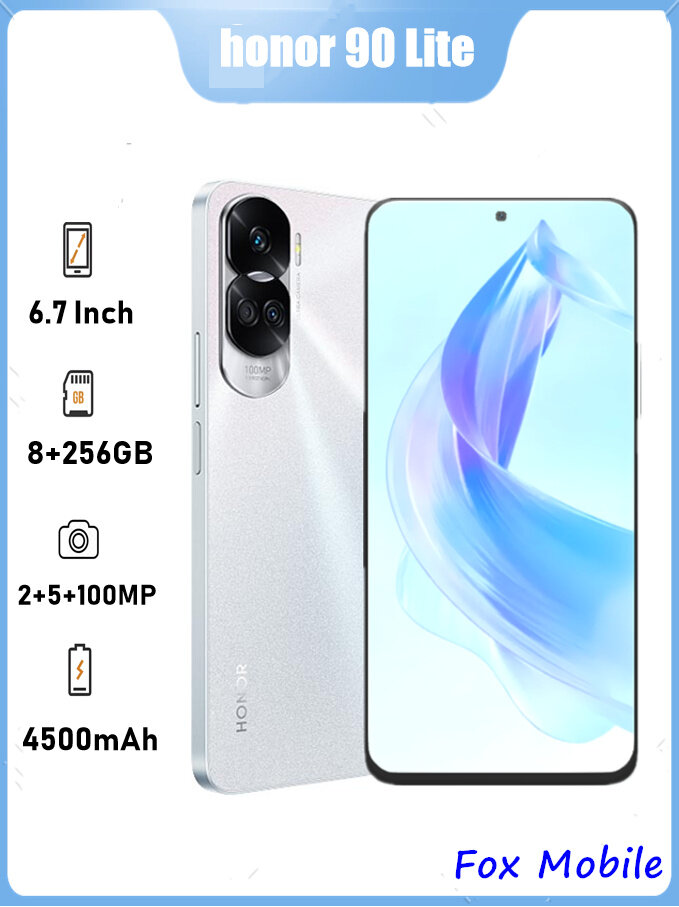 Honor Смартфон HONOR 90 lite 8/256 ГБ Global Мобильные телефоны Global поддержка NFC Google
