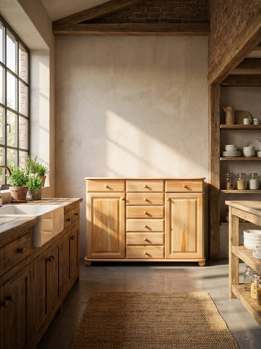 Комод "Вокко" 122x38x87 массив сосны, лак "Дом мебели из сосны" 87-07