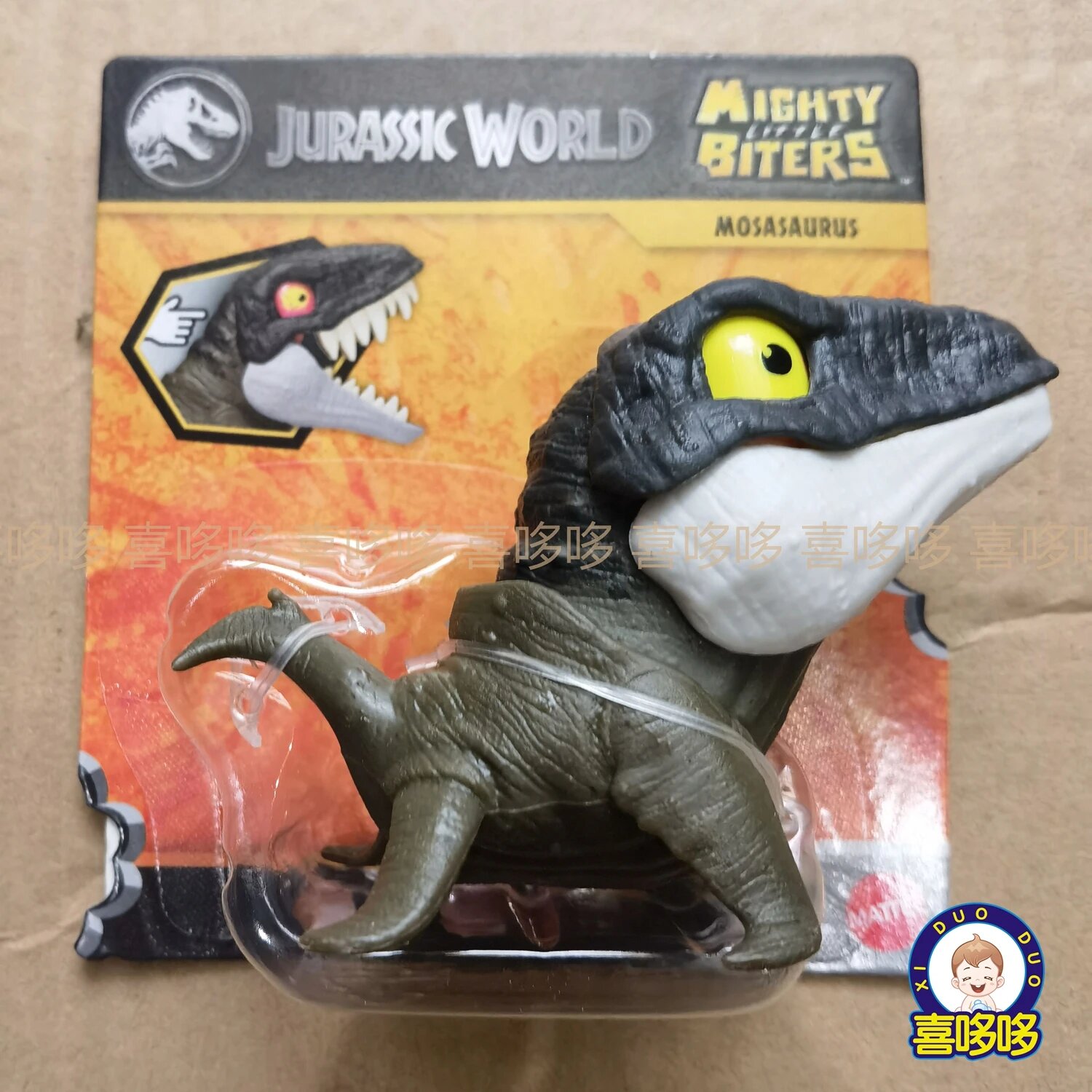Ма Mattel Jurassic World Mighty Little Biters Динозавр Спинозавр для детей от 3 лет Серый, Mosasaurus