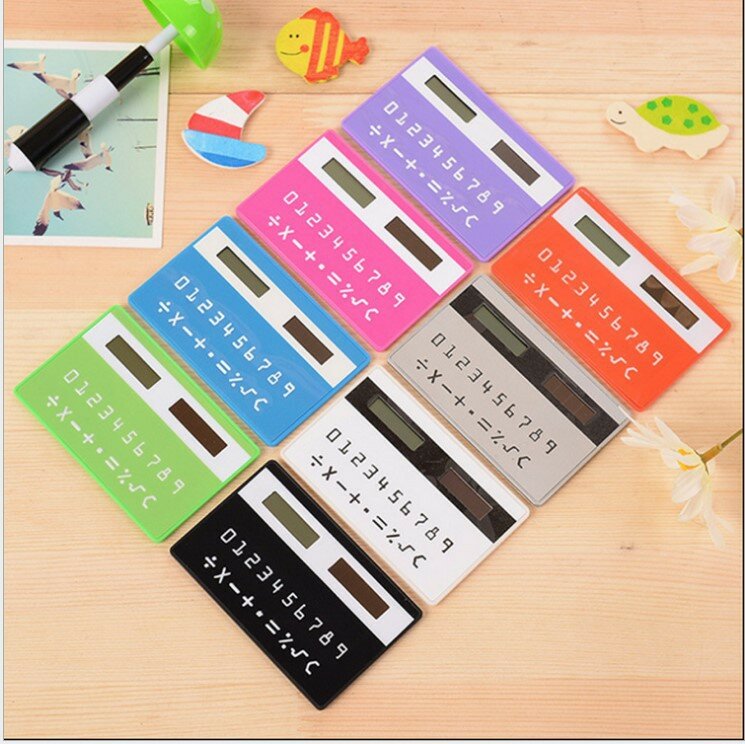 1 мини-солнечный бизнес-калькулятор для карт 8-позиционный, ультратонкий цветной с 2-строчными клавишами